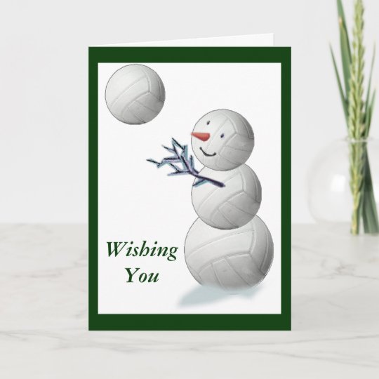 Volleyball Snowman Christmas Holiday Card | Zazzle.com
