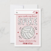 Volleyball Spike Classroom Valentines Day Card | Zazzle