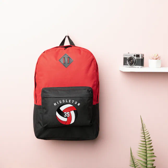 Volleyball Sport Ball in Red, White and Black Port Authority® Backpack ...