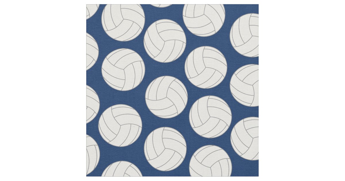 Volleyball Sports Navy Blue Fabric | Zazzle