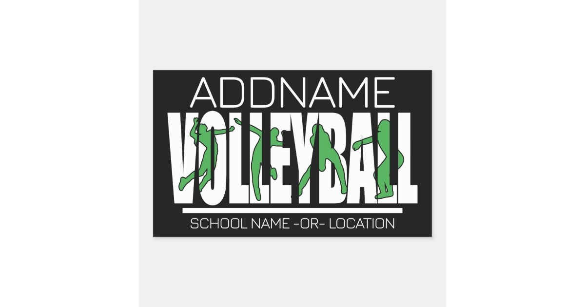 Volleyball Team Player ADD NAME School Top Athlete Rectangular Sticker ...
