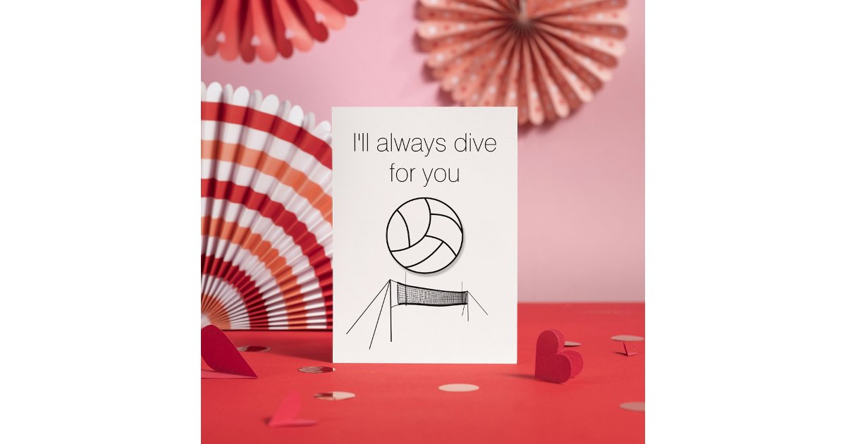 Volleyball Valentine Card | Zazzle