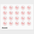 Volleyball Valentine Sticker, LOVE Volleyball Classic Round Sticker ...