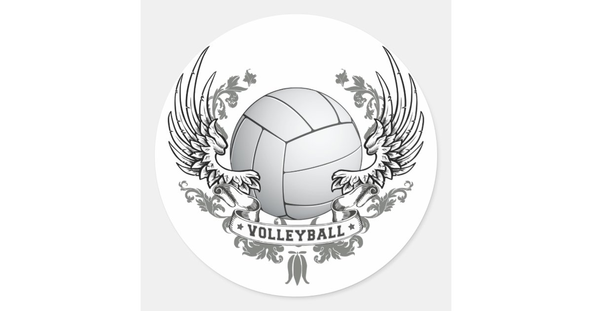 Volleyball Wings Sticker | Zazzle