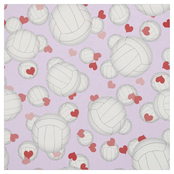 volleyballs on pink or any color sports pattern fabric | Zazzle.com