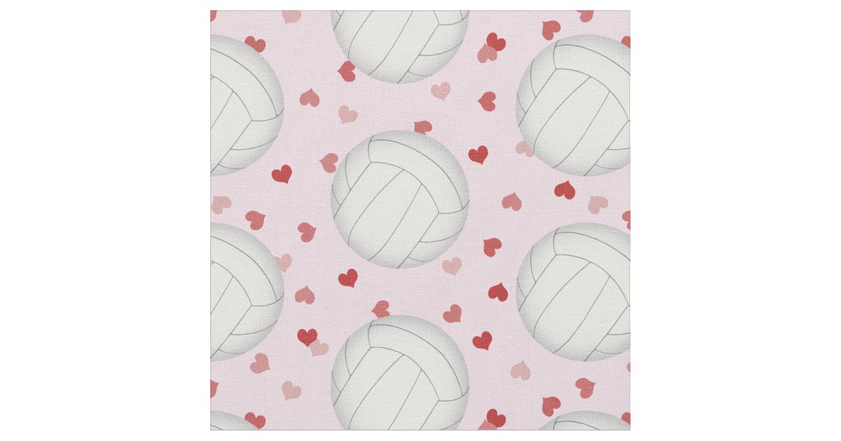 volleyballs with tiny hearts pattern sports fabric | Zazzle