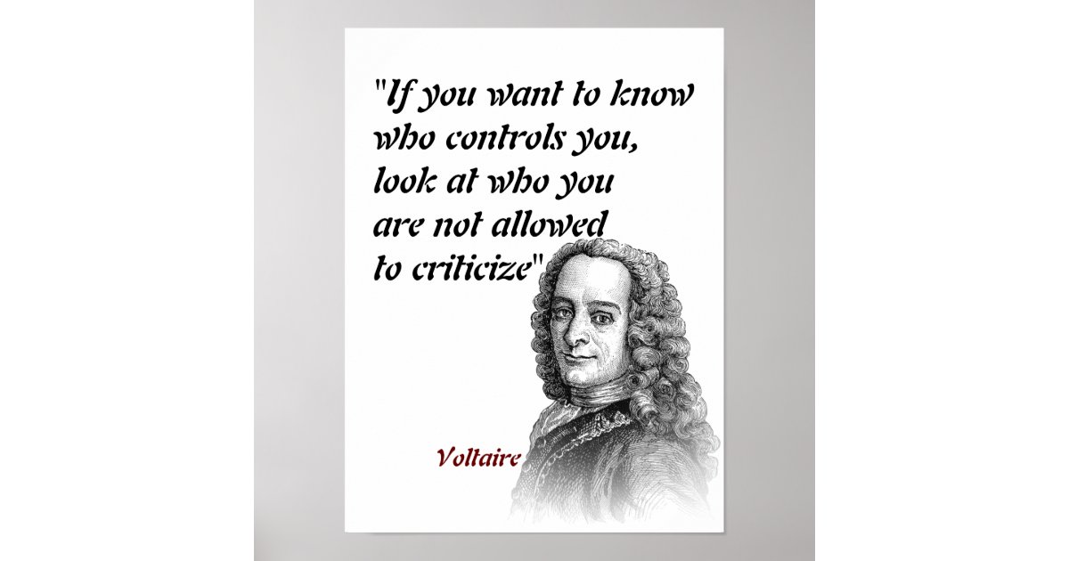 Voltaire Quote On Who Controls You Poster | Zazzle