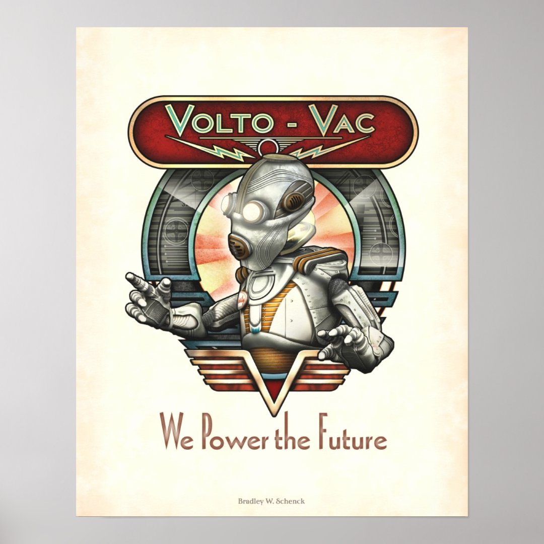 Volto-Vac Retro Robot poster (16x20") | Zazzle