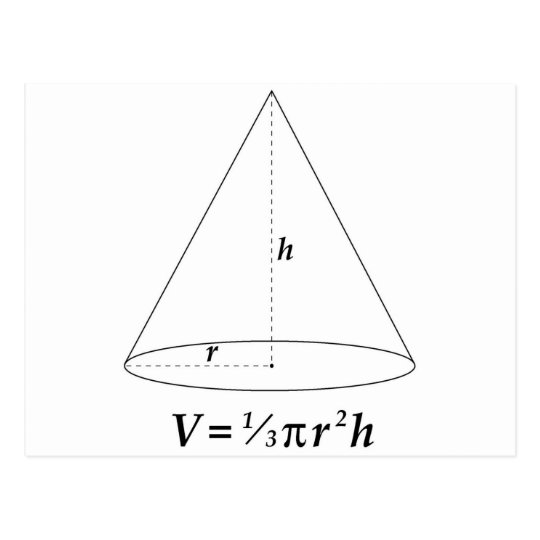 Volume of a Cone Postcard | Zazzle.com