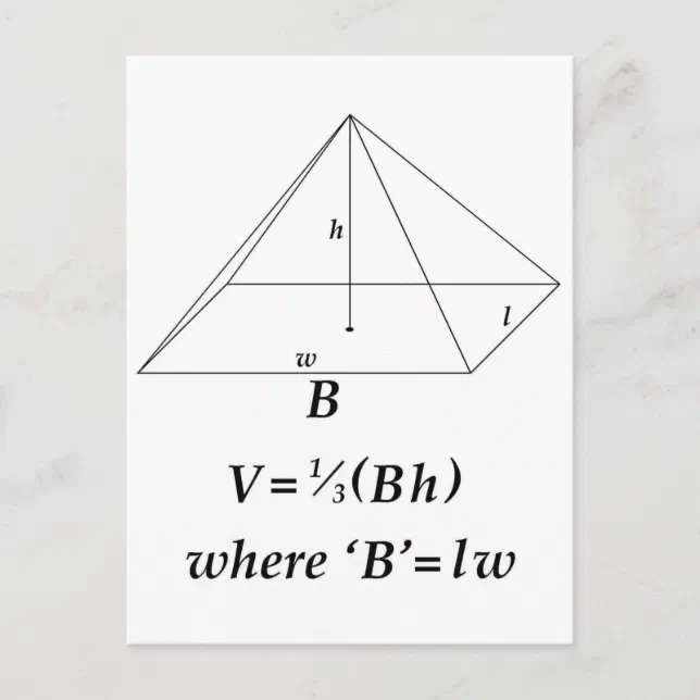 Volume of a Rectangular Pyramid Postcard | Zazzle