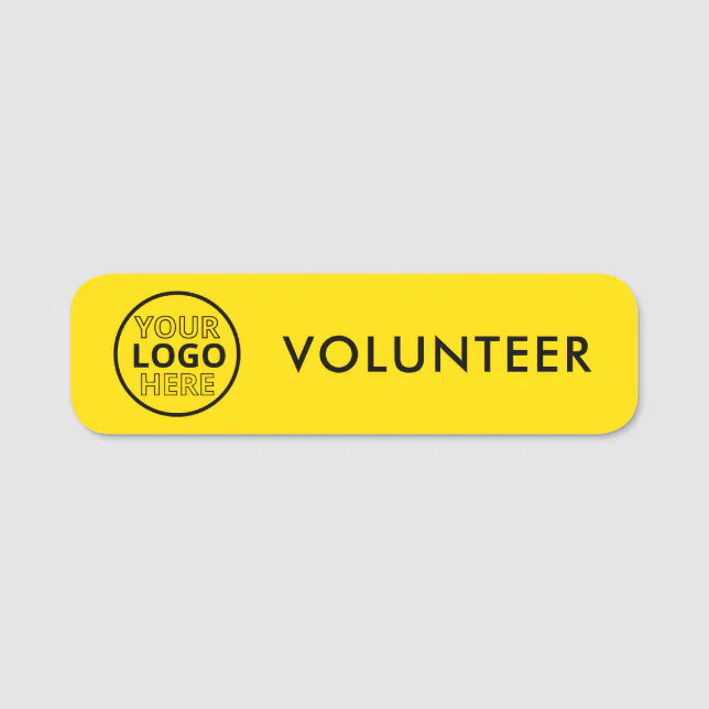 Volunteer Any Color Business Logo Name Tag | Zazzle