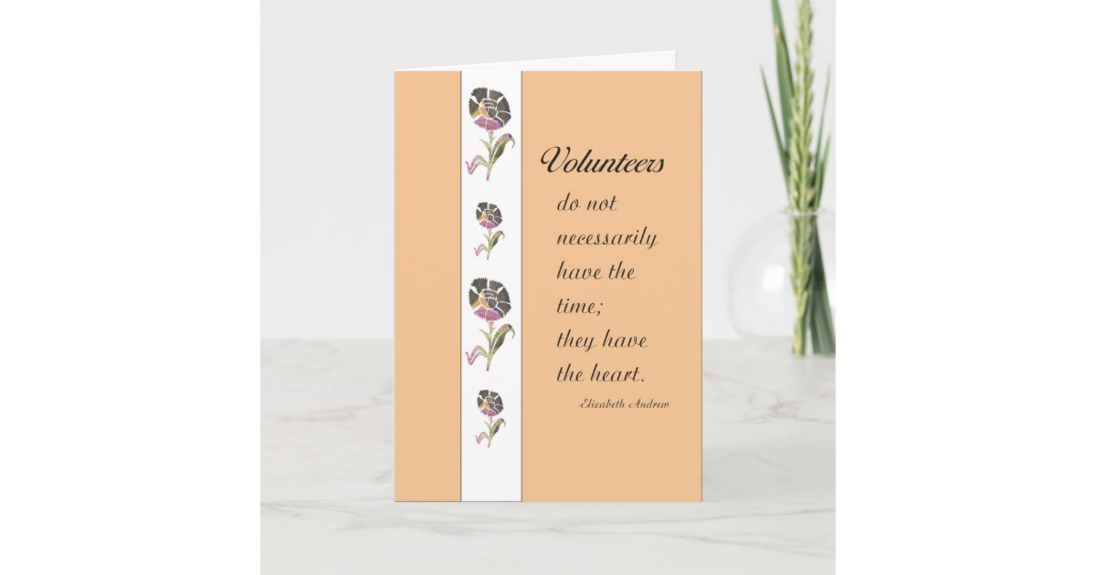 Volunteer Appreciation Card | Zazzle