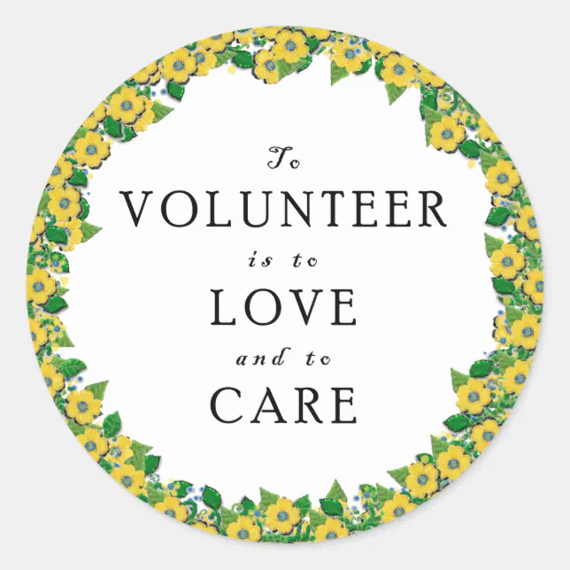 Volunteer Appreciation Classic Round Sticker | Zazzle