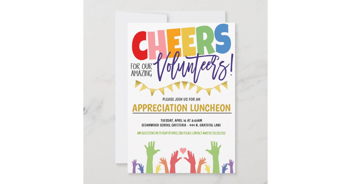 Volunteer Appreciation Invitation | Zazzle