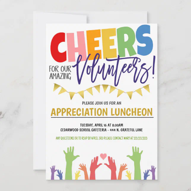 Volunteer Appreciation Invitation | Zazzle