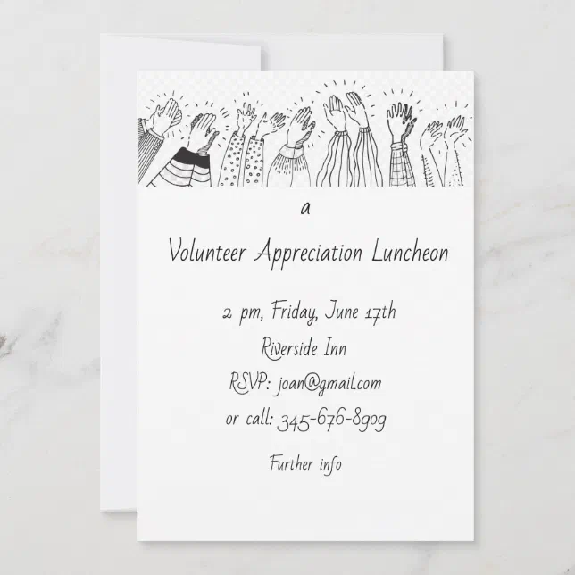Volunteer Appreciation Luncheon Modern Simple Invitation | Zazzle