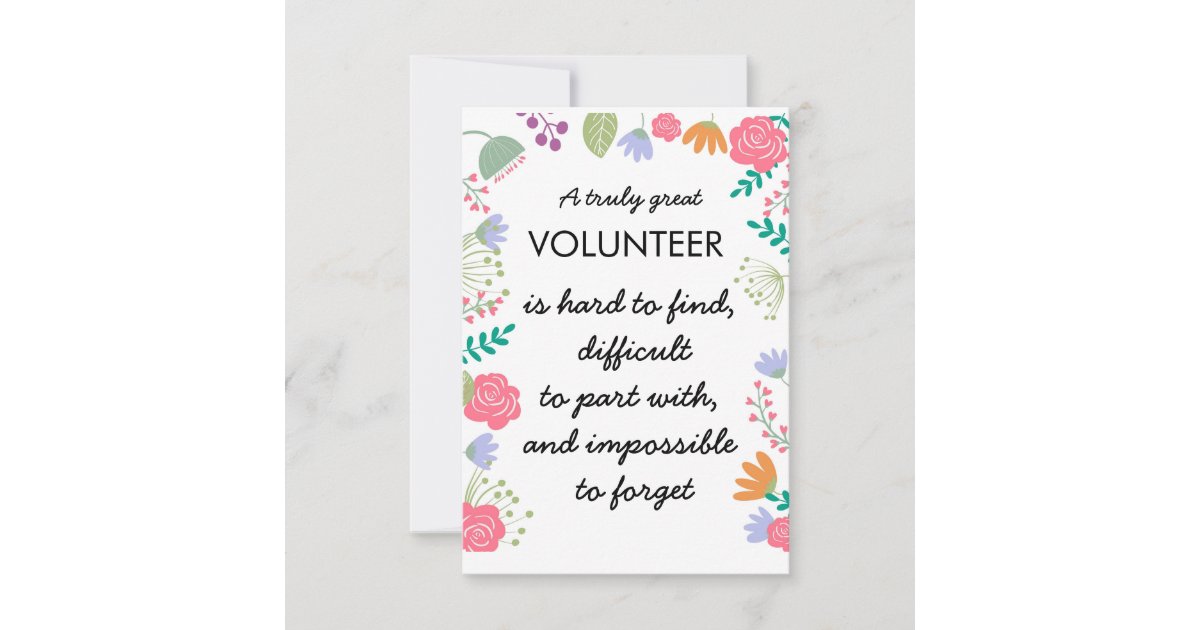 volunteer appreciation week card | Zazzle