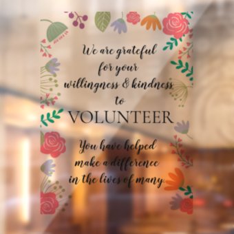 volunteer appreciation week sign thanks | Zazzle