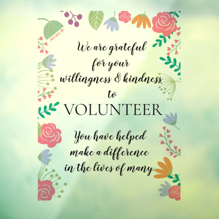 volunteer appreciation week sign thanks | Zazzle