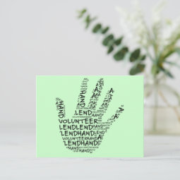 Volunteer Awareness: Lend a Helping Hand Postcard | Zazzle