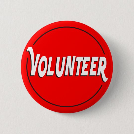 Volunteer Badge Custom Color Button | Zazzle.com