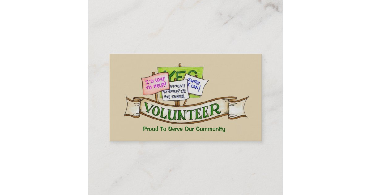 Volunteer Business Card | Zazzle