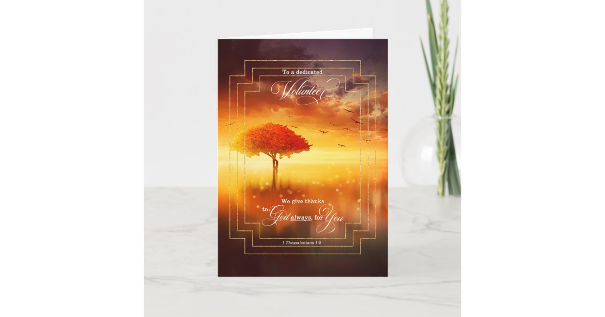 Volunteer Christian Thessalonians Thank You Card | Zazzle