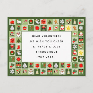 Thanks You Volunteer Postcards Business Holiday Cards | Zazzle