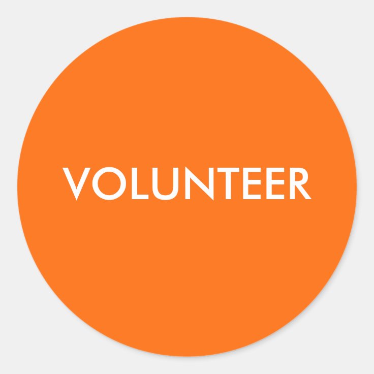 VOLUNTEER CLASSIC ROUND STICKER | Zazzle
