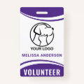 Volunteer Custom Logo Name Professional ID Badge | Zazzle