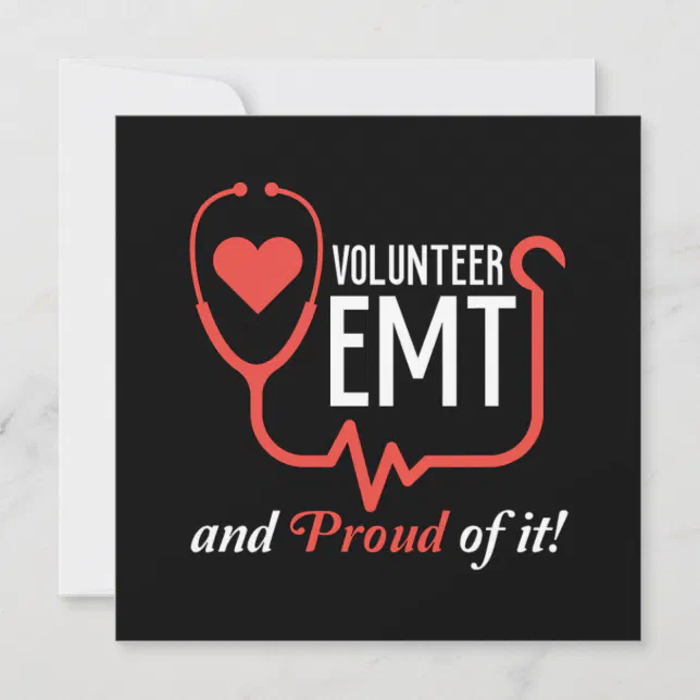 Volunteer EMT EMS Paramedic Caduceus Doctor Ambula Invitation | Zazzle