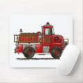 Volunteer Fire Truck Firefighter Mouse Pad | Zazzle