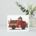 Volunteer Fire Truck Firefighter Postcard | Zazzle