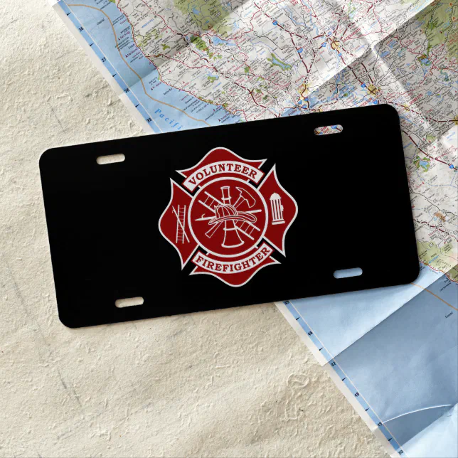 Volunteer Firefighter Aluminum License Plate | Zazzle