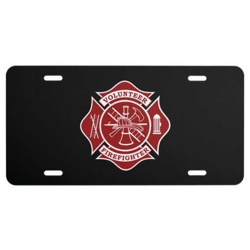 Volunteer Firefighter Aluminum License Plate | Zazzle