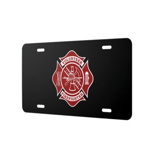 Volunteer Firefighter Aluminum License Plate | Zazzle