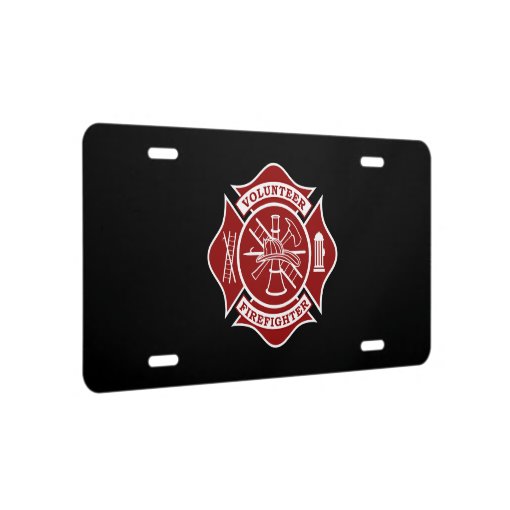 Volunteer Firefighter Aluminum License Plate | Zazzle