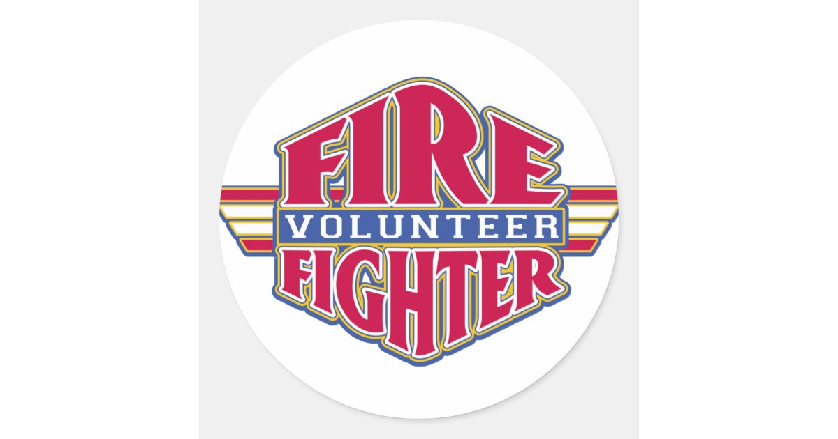 Volunteer Firefighter Classic Round Sticker | Zazzle