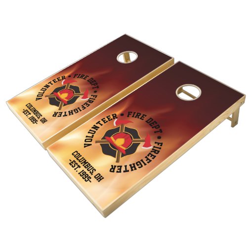 Volunteer Firefighter. Fire Department. Custom. Cornhole Set | Zazzle