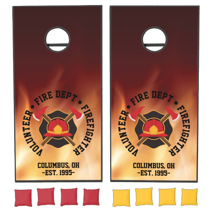 Volunteer Firefighter. Fire Department. Custom. Cornhole Set | Zazzle.com