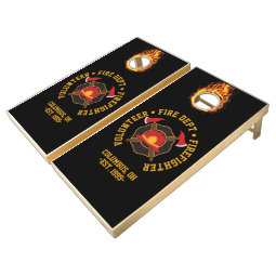 Volunteer Firefighter. Fire Department. Fire Ring. Cornhole Set | Zazzle