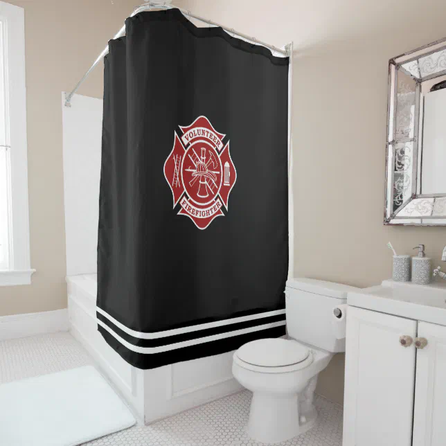 Volunteer Firefighter Shower Curtain | Zazzle