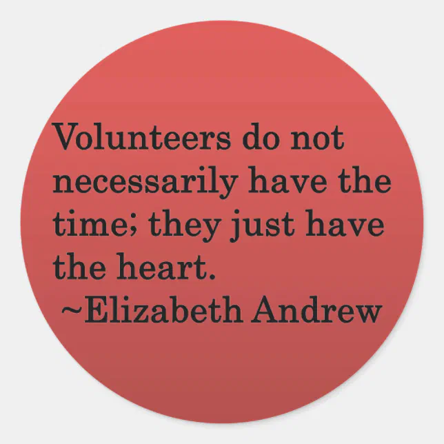 Volunteer Heart Classic Round Sticker | Zazzle