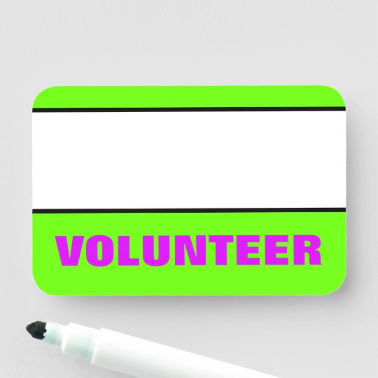 "VOLUNTEER" Name Tag | Zazzle.com