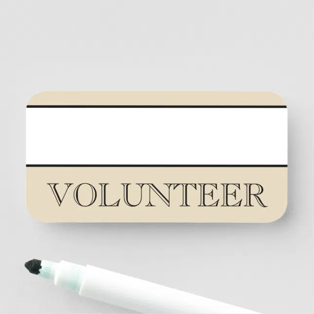 "VOLUNTEER" Name Tag | Zazzle