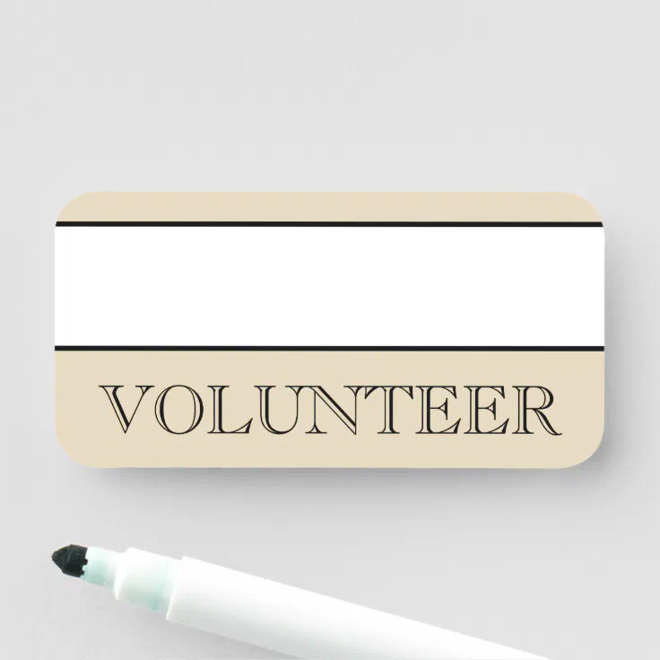 "VOLUNTEER" Name Tag | Zazzle