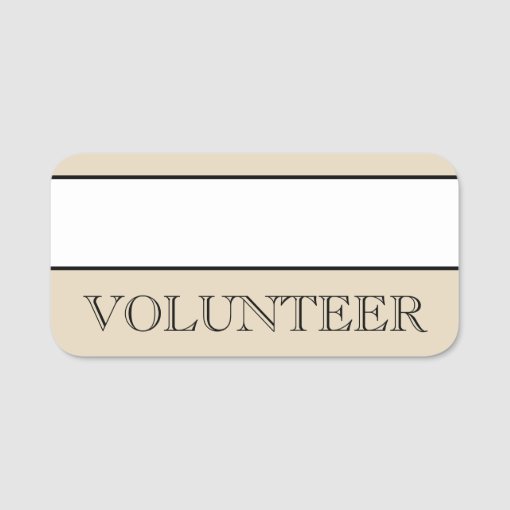 "VOLUNTEER" Name Tag | Zazzle