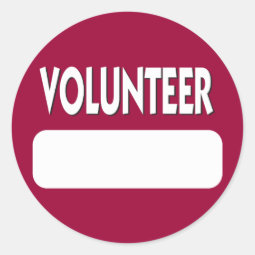 Volunteer Name Tag Badge | Zazzle