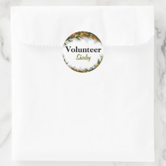 Volunteer Name tag sticker template | Zazzle