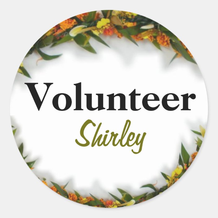 Volunteer Name tag sticker template | Zazzle.com
